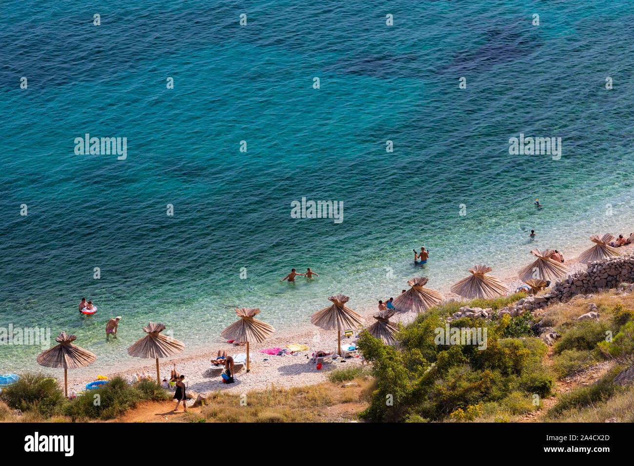Famous and beautiful beach Oprna on island Krk, Kvarner, Croatia Stock ...