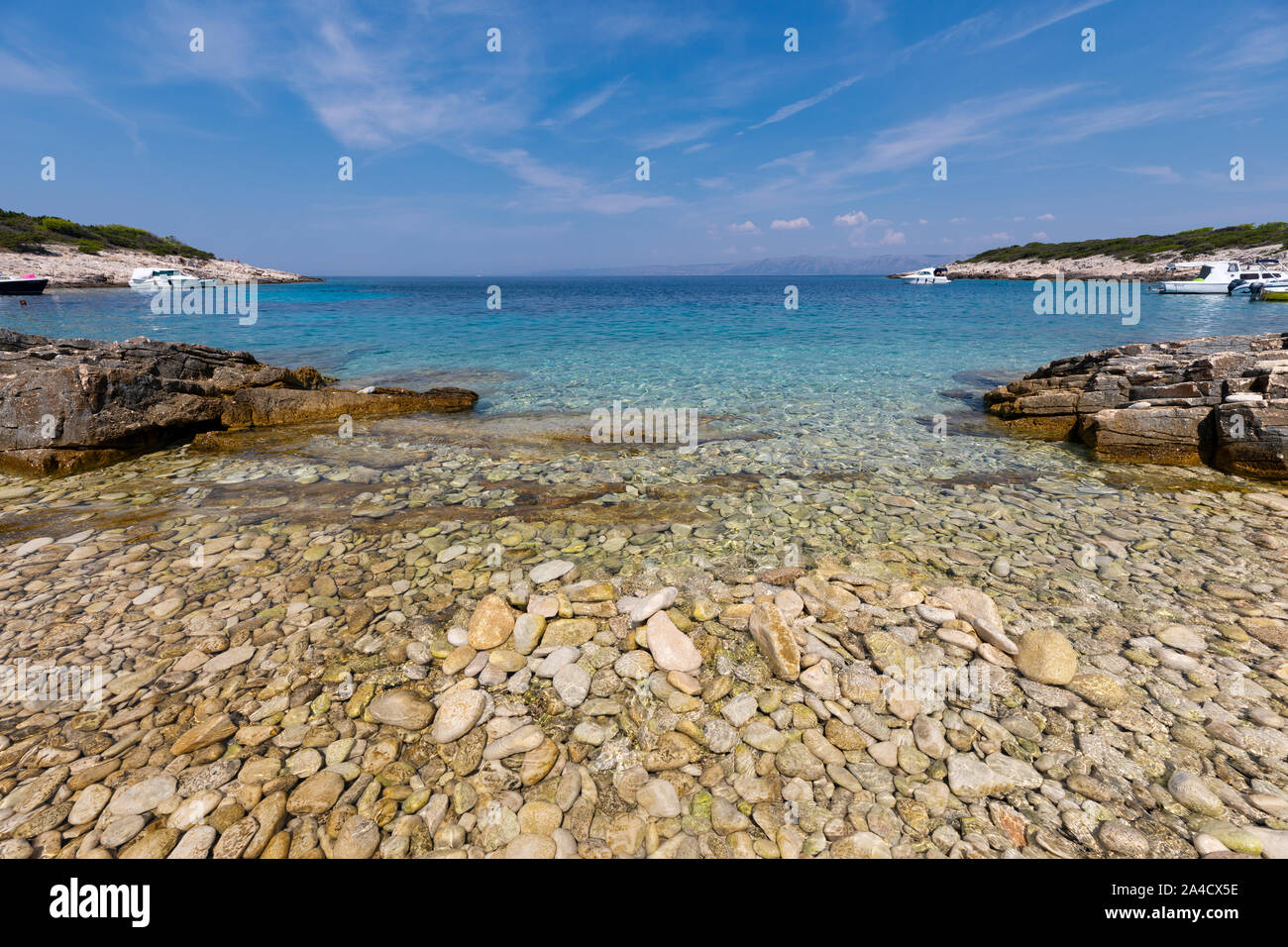 Amazing beach and crystal clear sea on island Proizd, Dalmatia, Croatia ...