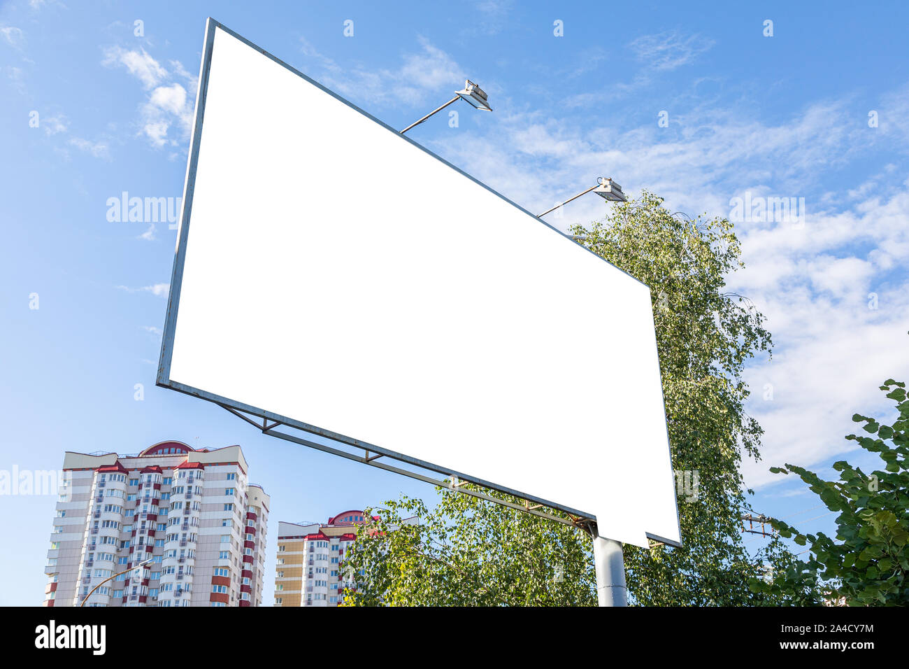 White empty advertisement billboard mockup in dormitory district Stock ...