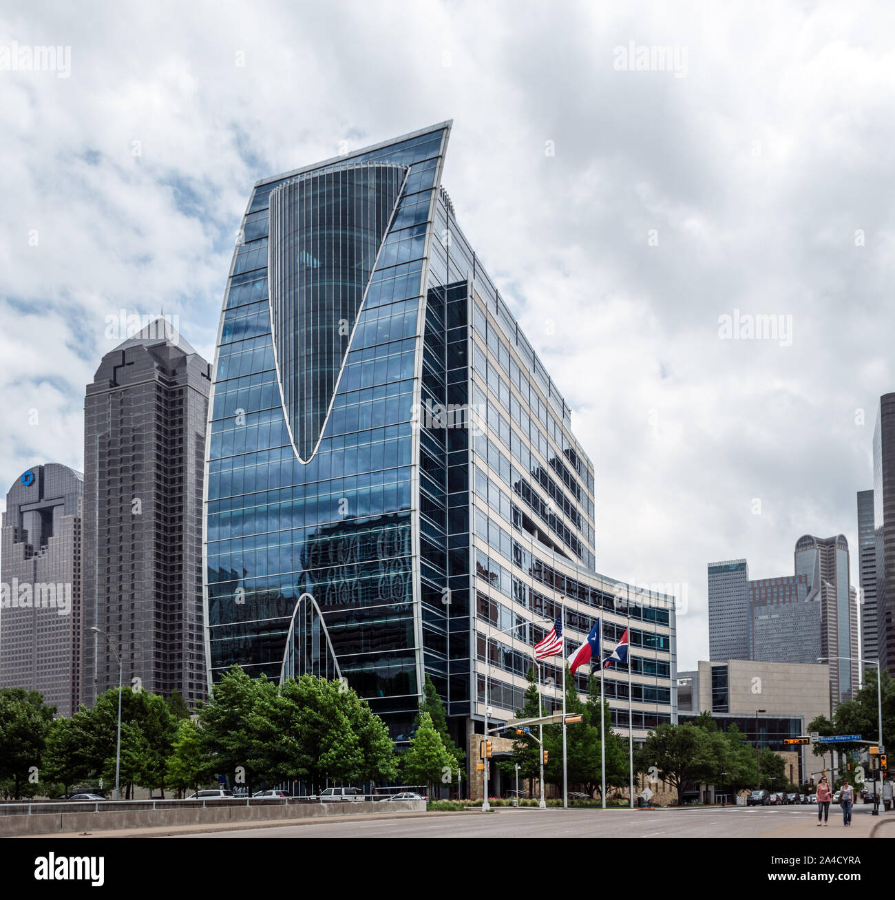 The headquarters building of Hunt Oil, an independent oil producer in ...