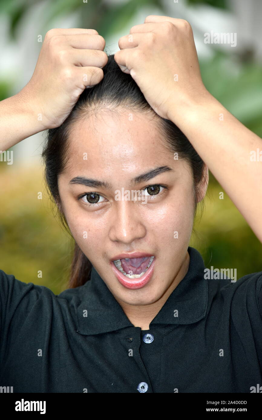 Beautiful Teenage Female Under Stress Stock Photo - Alamy