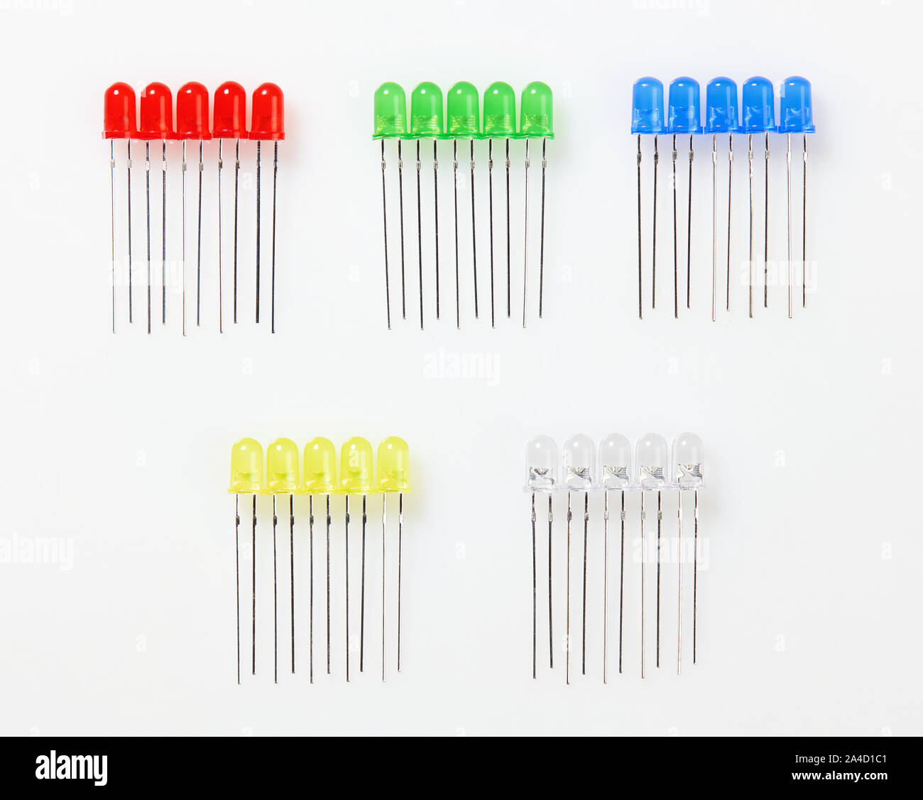 colorful diodes closeup - electronic component for learning, training ...