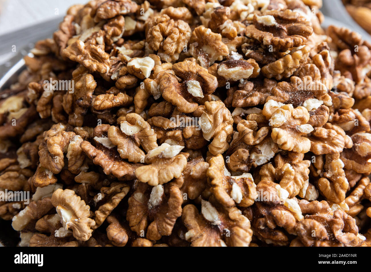 Walnut seeds, nuts backdrop for healthy nutrition Stock Photo - Alamy