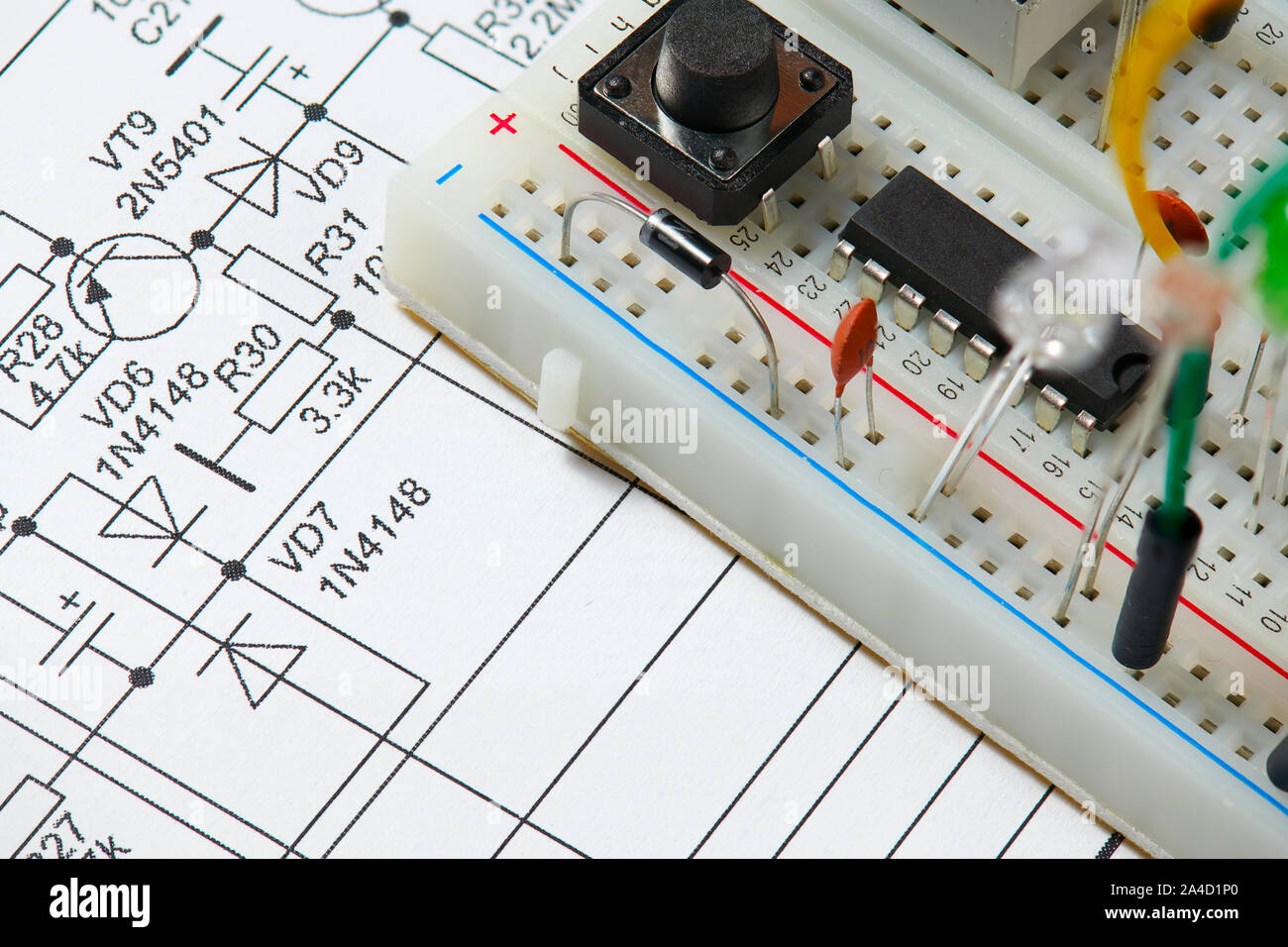 closeup of electronic component, unit, part, radio equipment and ...