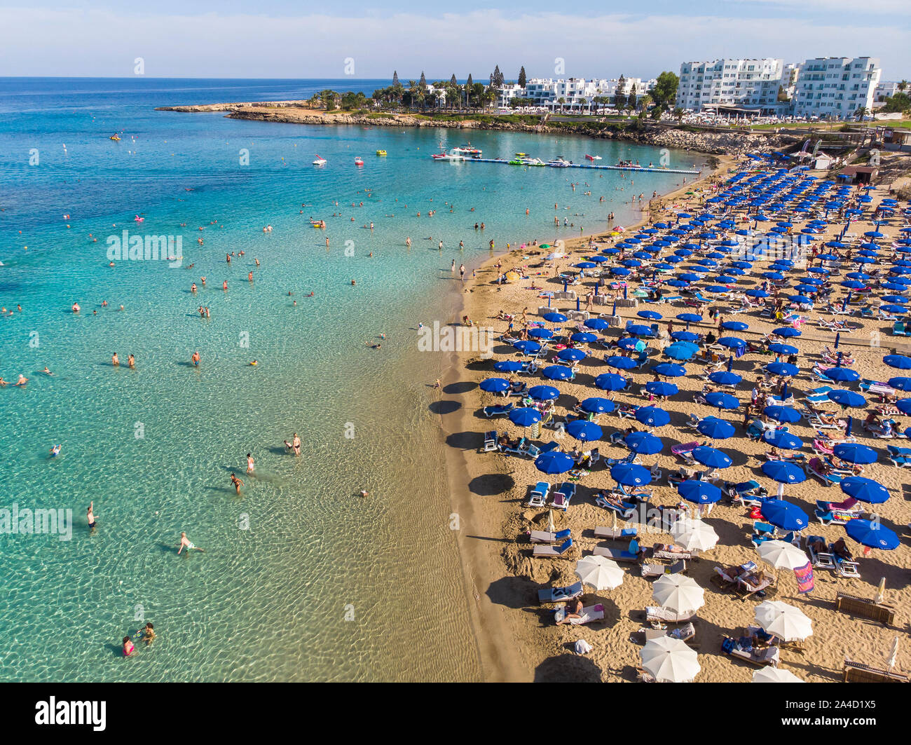 Protaras, Cyprus - Oct 11. 2019 The Famous fig tree beach of city Stock ...