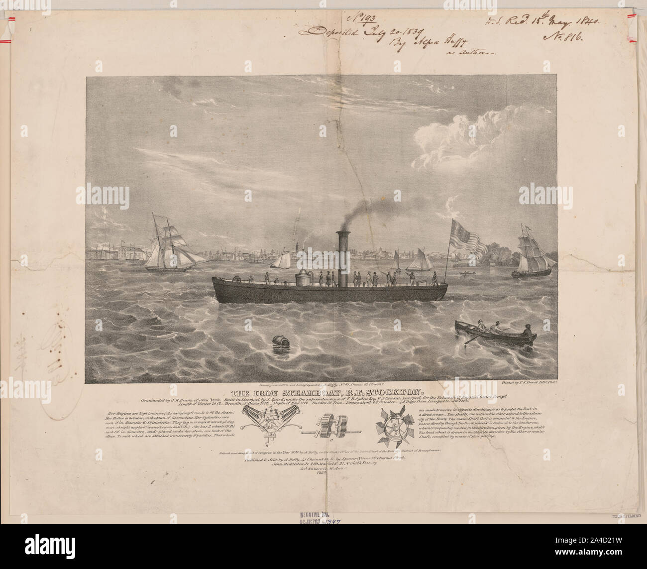 The iron Steamboat, R.F. Stockton Stock Photo - Alamy