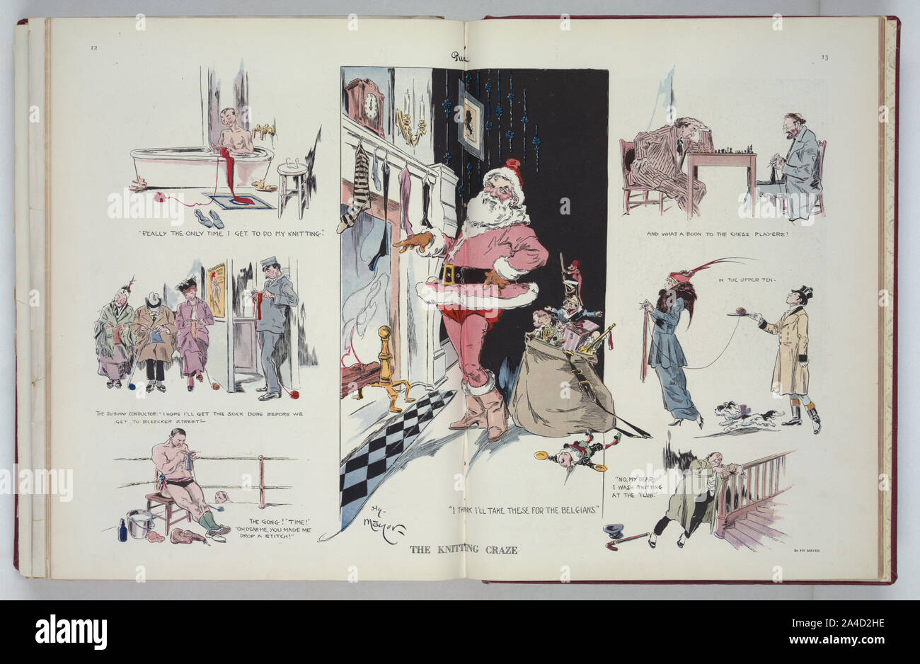 The knitting craze / Hy Mayer Stock Photo - Alamy