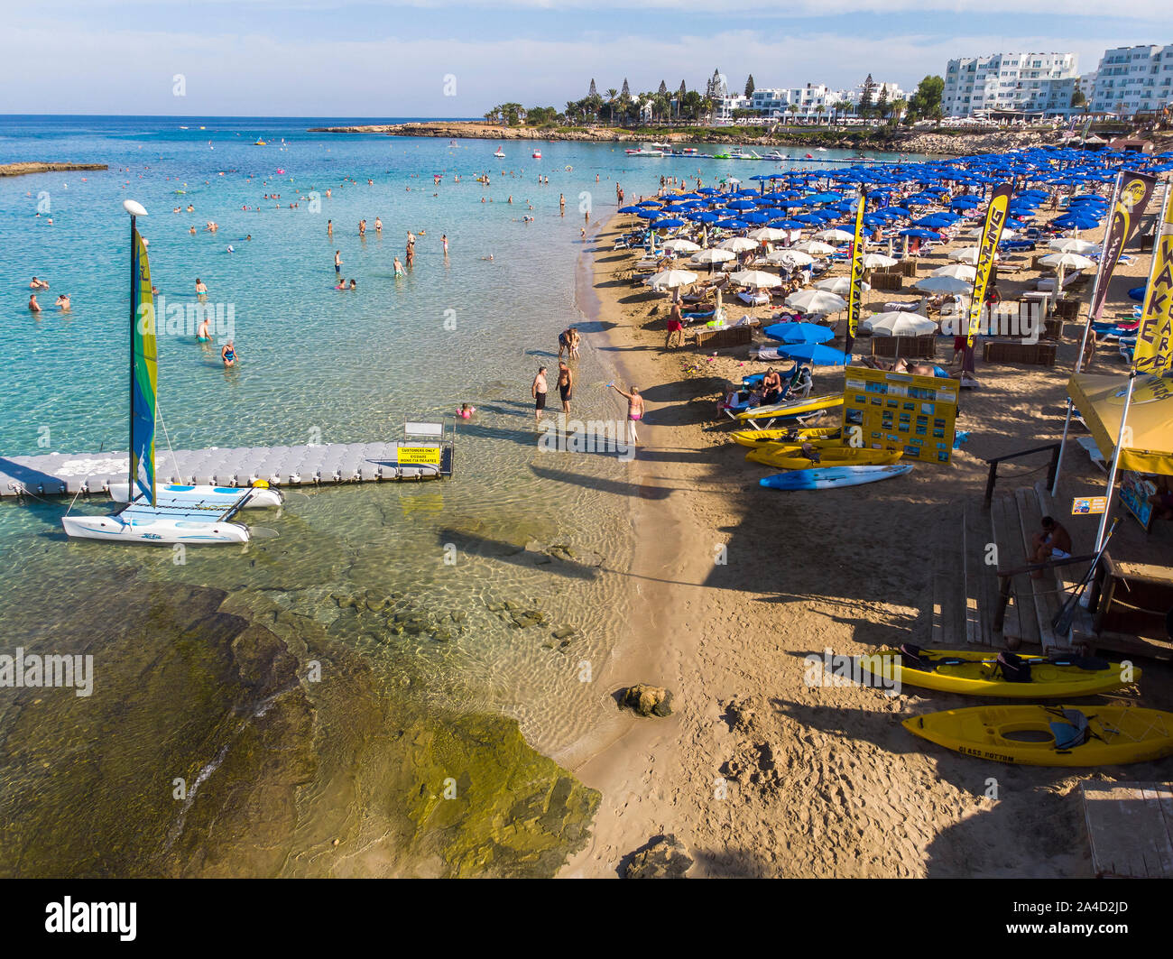 Protaras, Cyprus - Oct 11. 2019 The Famous fig tree beach Stock Photo ...