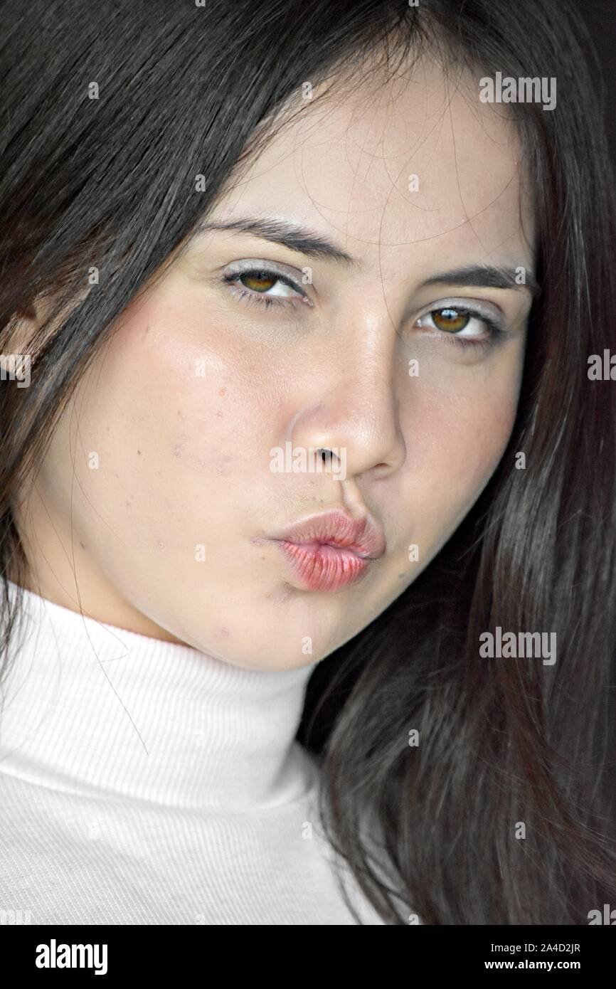 Beautiful Female Kissing Stock Photo - Alamy