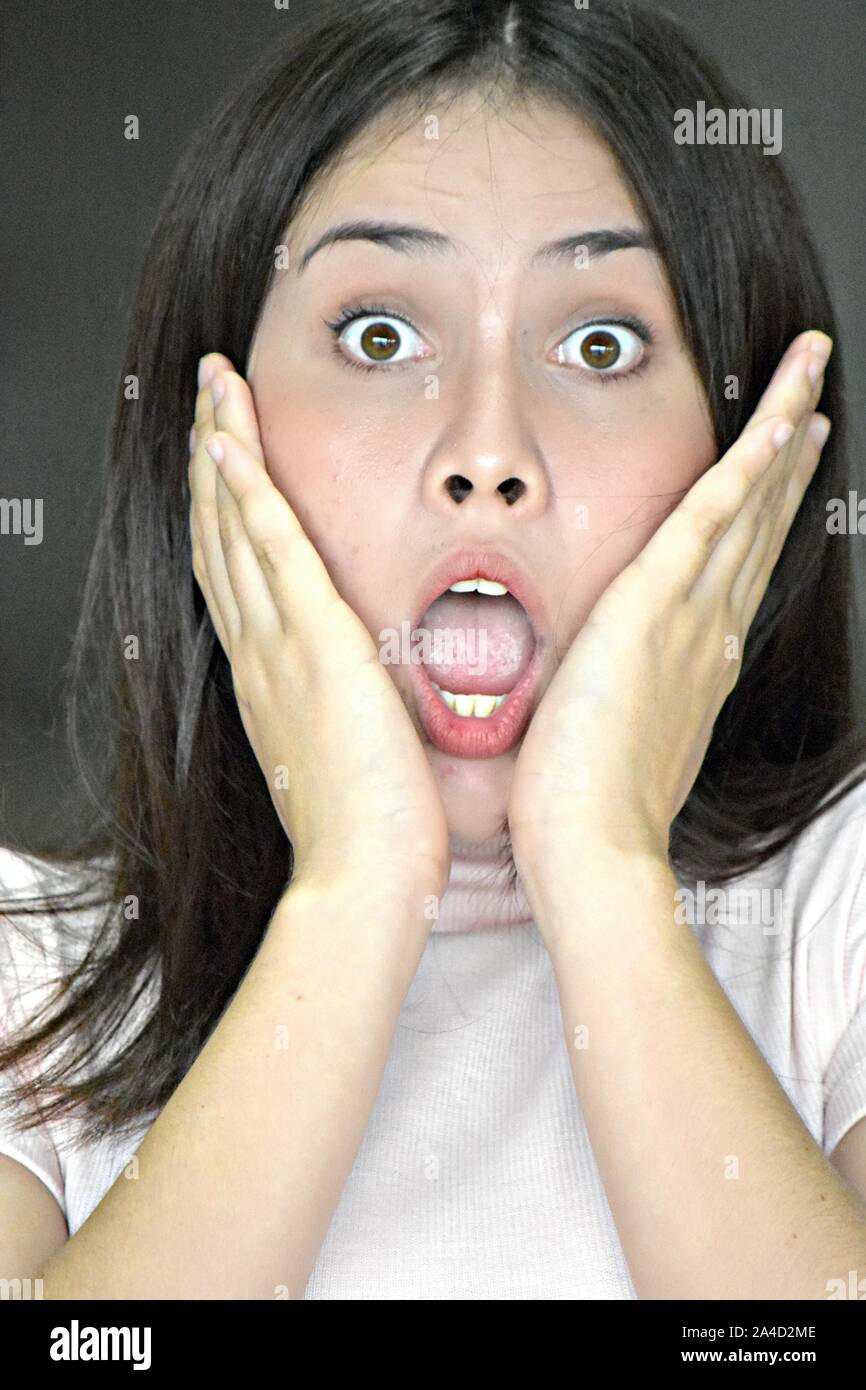 Startled Pretty Person Stock Photo - Alamy