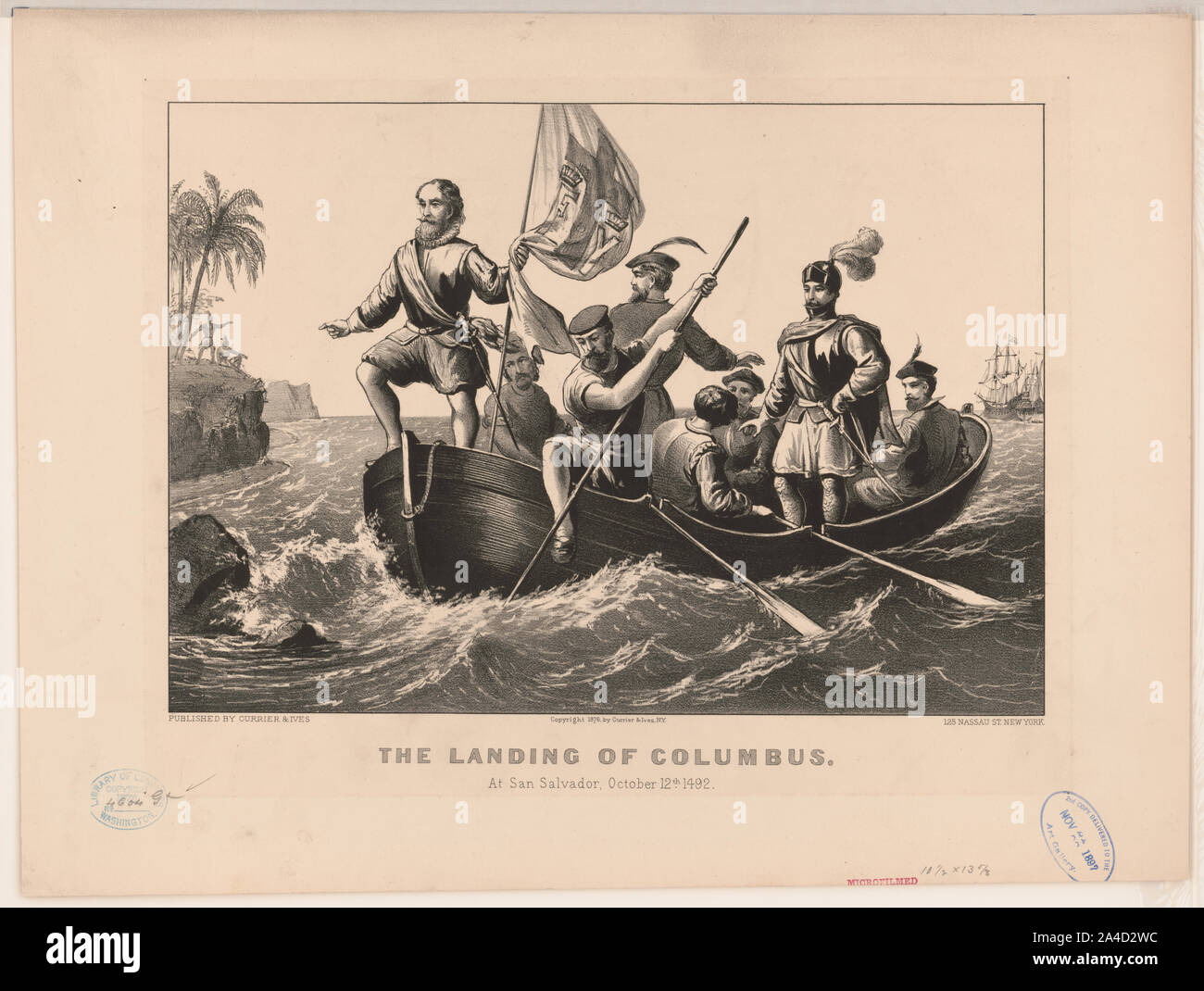 The landing of columbus at san salvador hi-res stock photography and ...