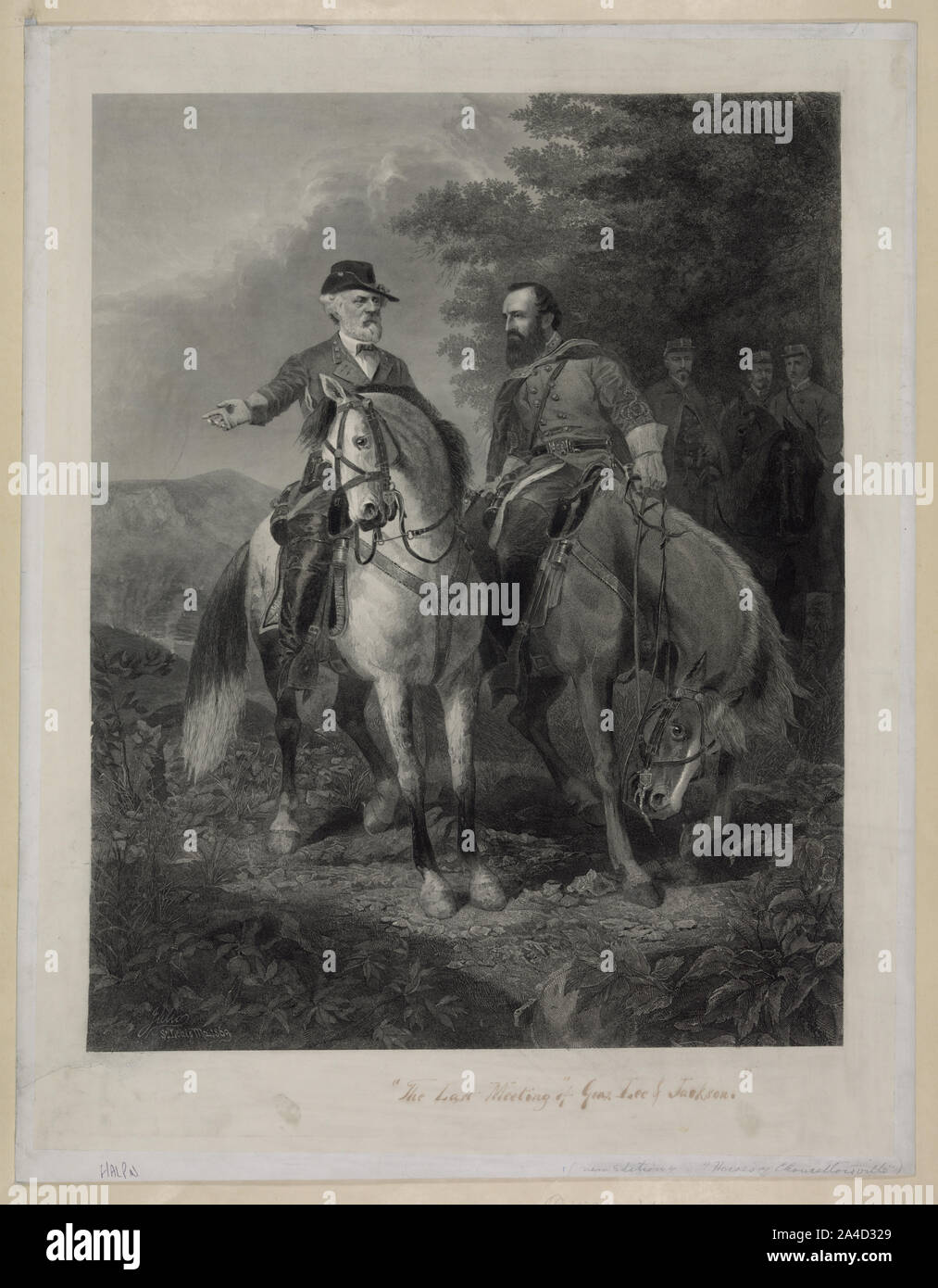 The last meeting of Gens. Lee & Jackson Stock Photo - Alamy