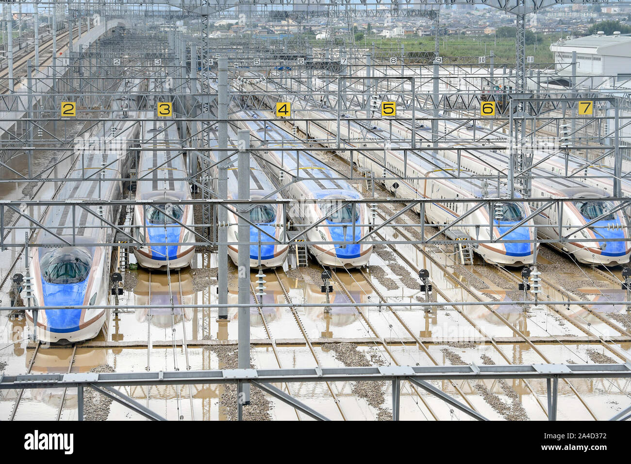 Nagano. 14th Oct, 2019. Photo taken on Oct. 14, 2019 shows Shinkansen ...