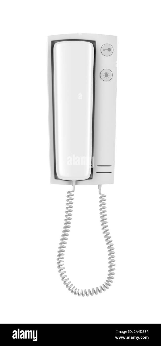 Intercom isolated on white background, front view Stock Photo - Alamy