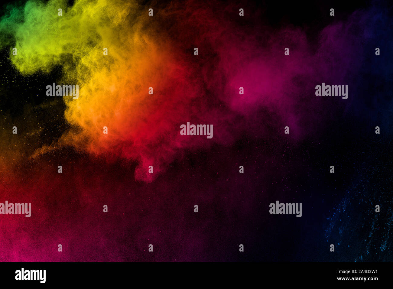 Colorful background of pastel powder explosion.Rainbow color dust ...