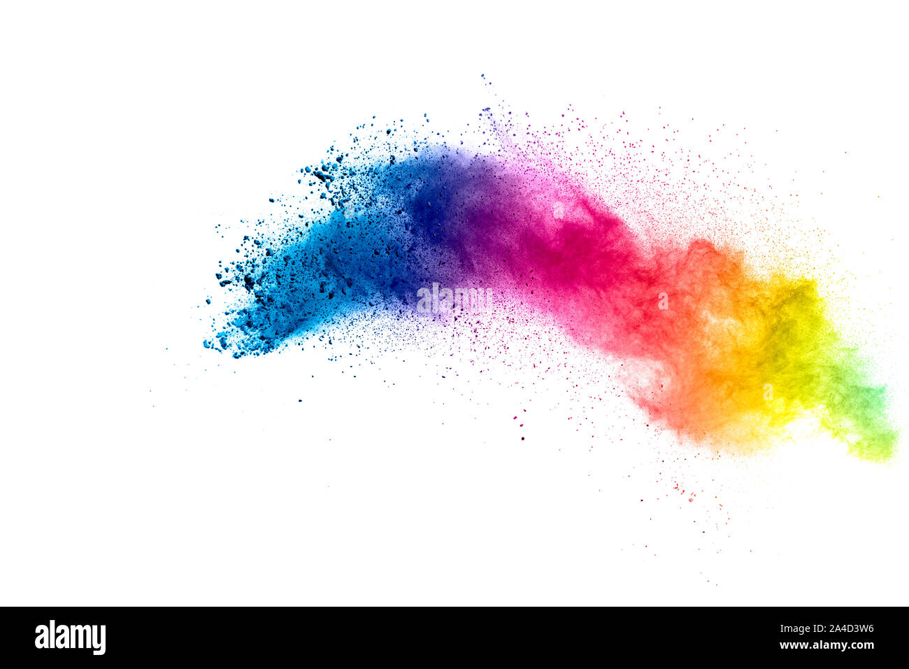 Colorful powder explosion on white background. Abstract pastel color ...