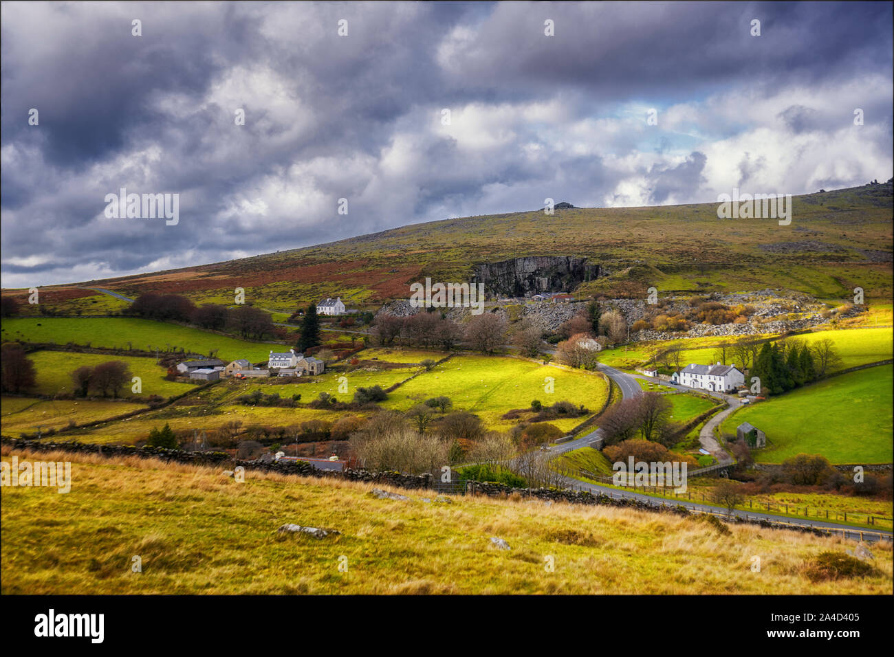 Merrivale with quarry and Staple Tor, Dartmoor, England Stock Photo - Alamy