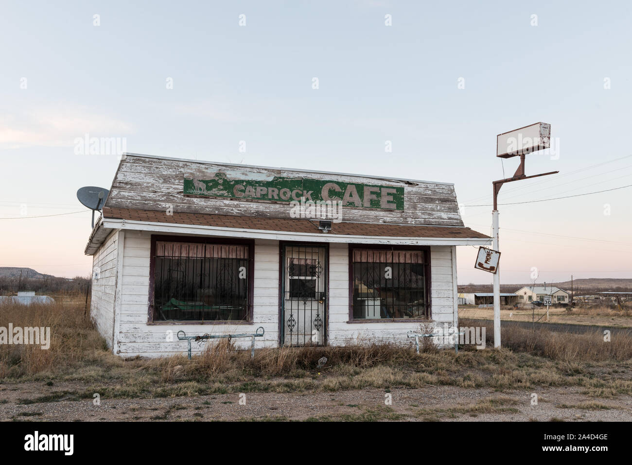 The long-closed Caprock Cafe in the town of Gail, seat of Borden County ...