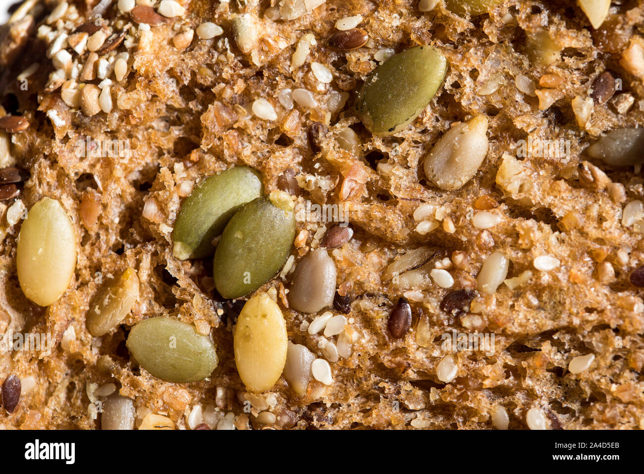 Bread, multigrain bread, surface, partly whole grains baked, bread ...