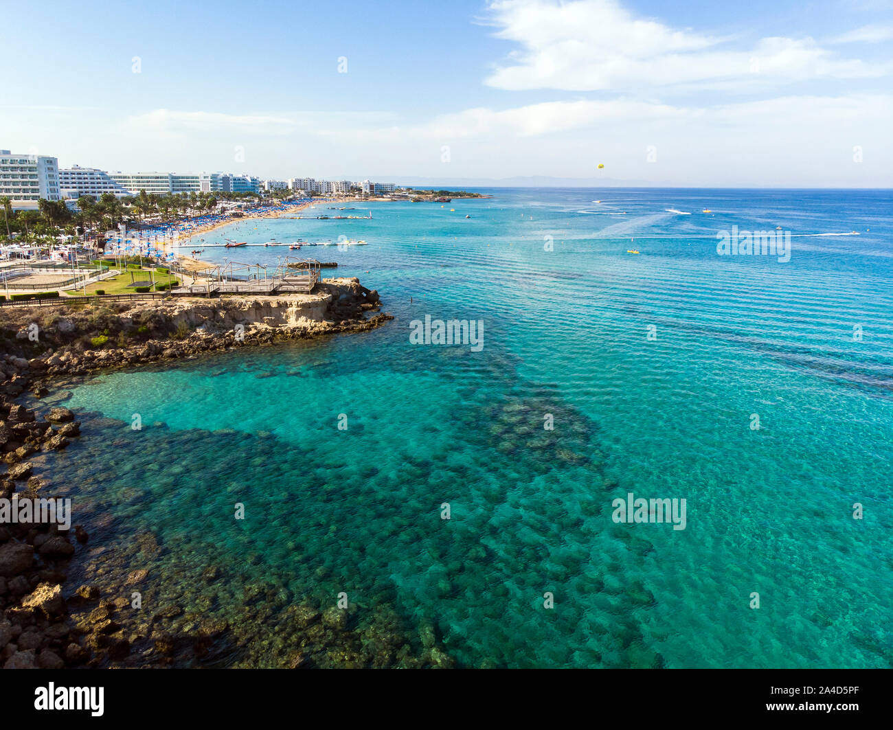 The Famous Vrissiana Beach in Protaras, Cyprus Stock Photo - Alamy