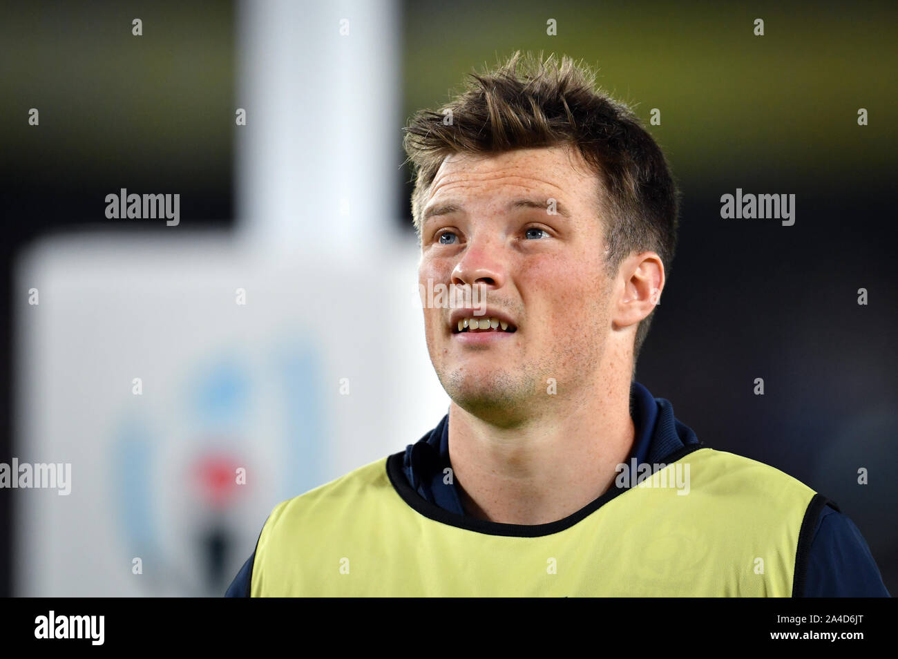 Scotland's George Horne warms up during the 2019 Rugby World Cup match ...