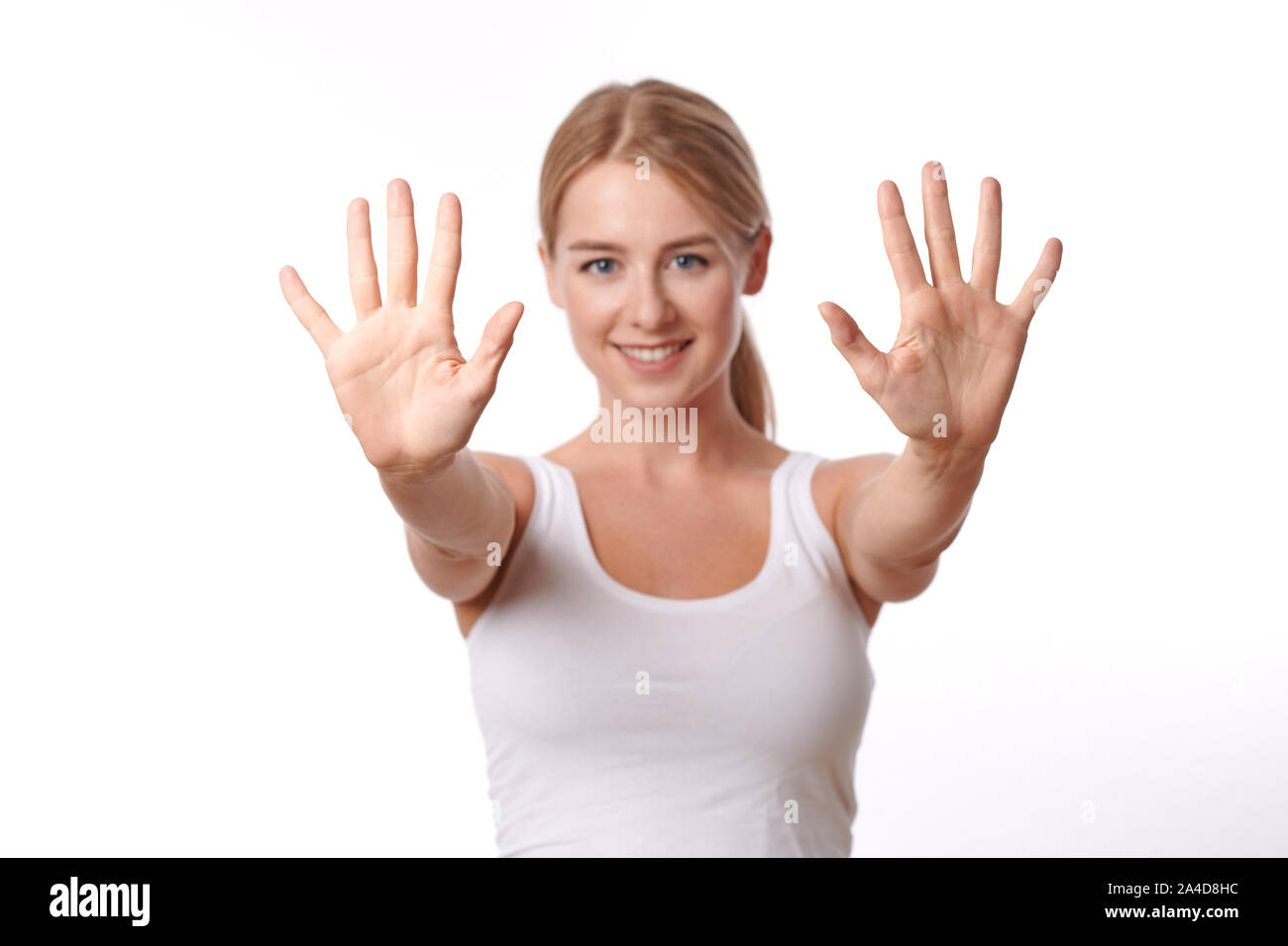Hands towards camera hi-res stock photography and images - Alamy