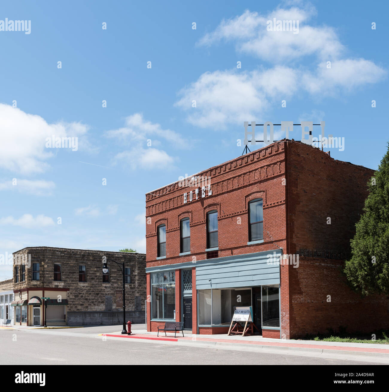 The old Holly Inn in the town of Holly, near the Kansas line in Prowers ...