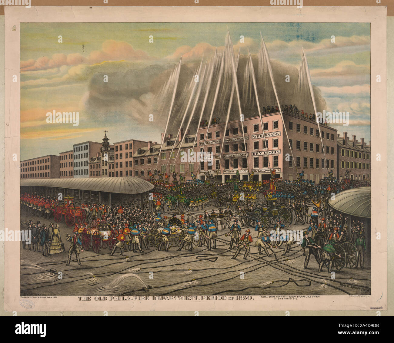 The old Phila. fire department. Period of 1850 Stock Photo - Alamy