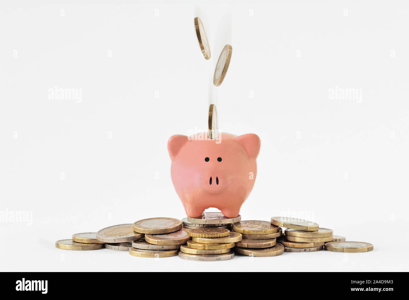 Euro coins on white background Stock Photo - Alamy