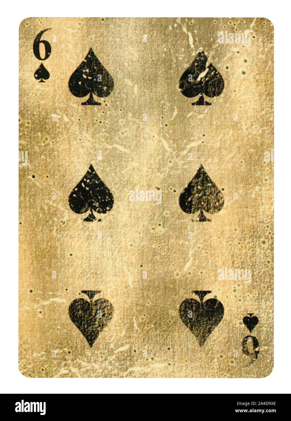 Six of Spades playing card - isolated on white (clipping path included ...