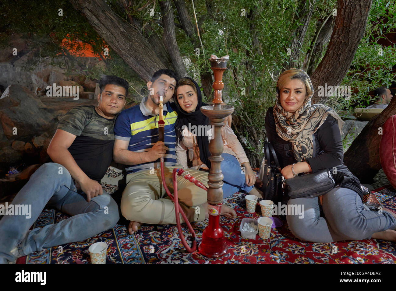 Hamadan, Iran. 04th June, 2017. Visitors in the Abbas-Abad valley near ...