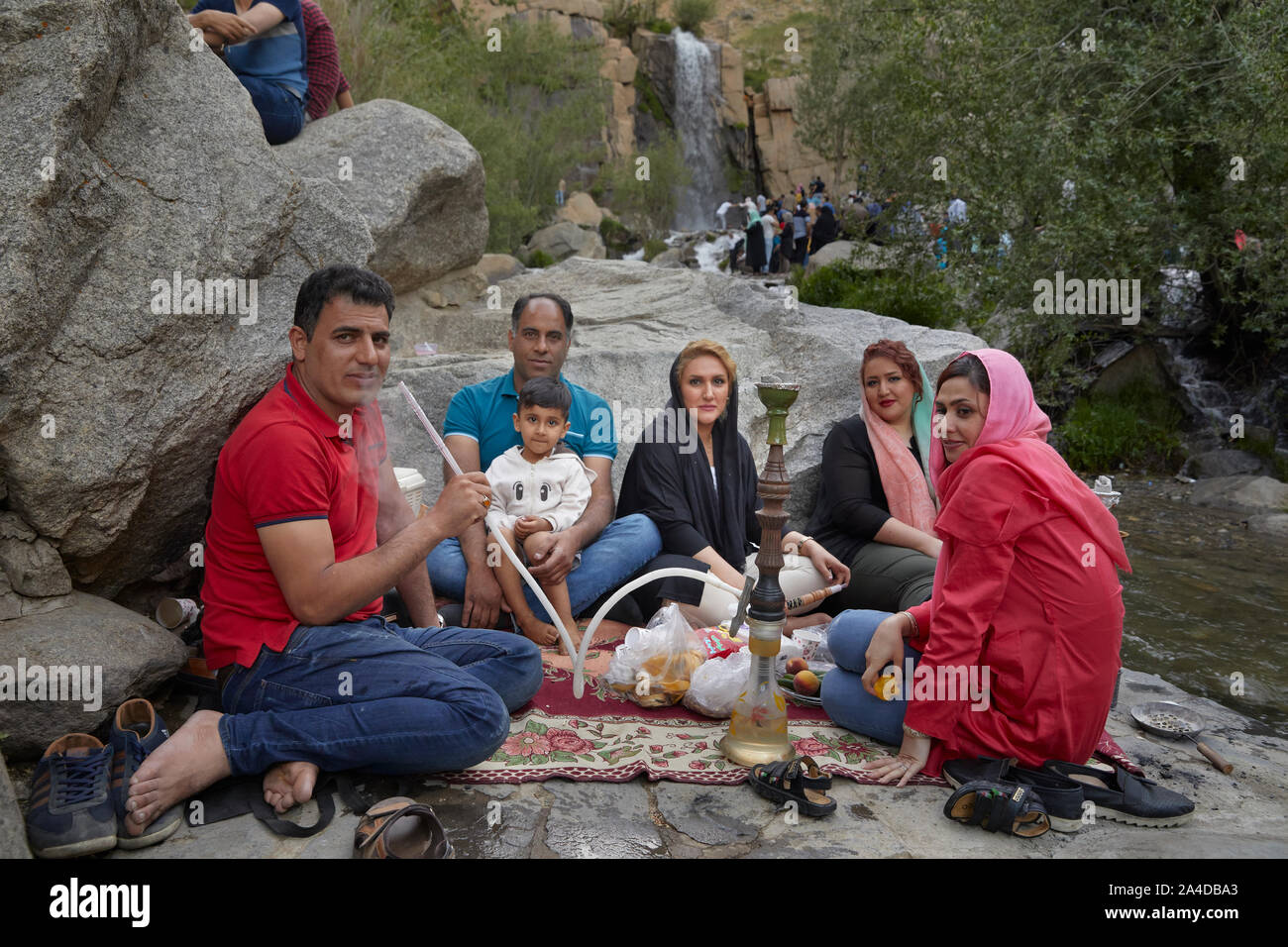 Hamadan, Iran. 04th June, 2017. Visitors in the Abbas-Abad valley near ...