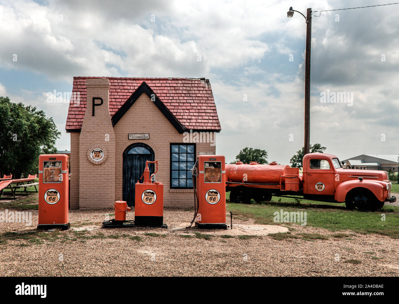 The original, greatly refurbished, Phillips 66 gasoline station in ...