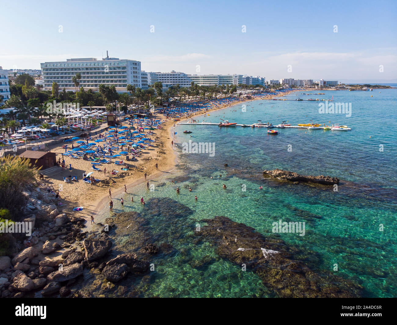 The Famous Vrissiana Beach in Protaras, Cyprus Stock Photo - Alamy