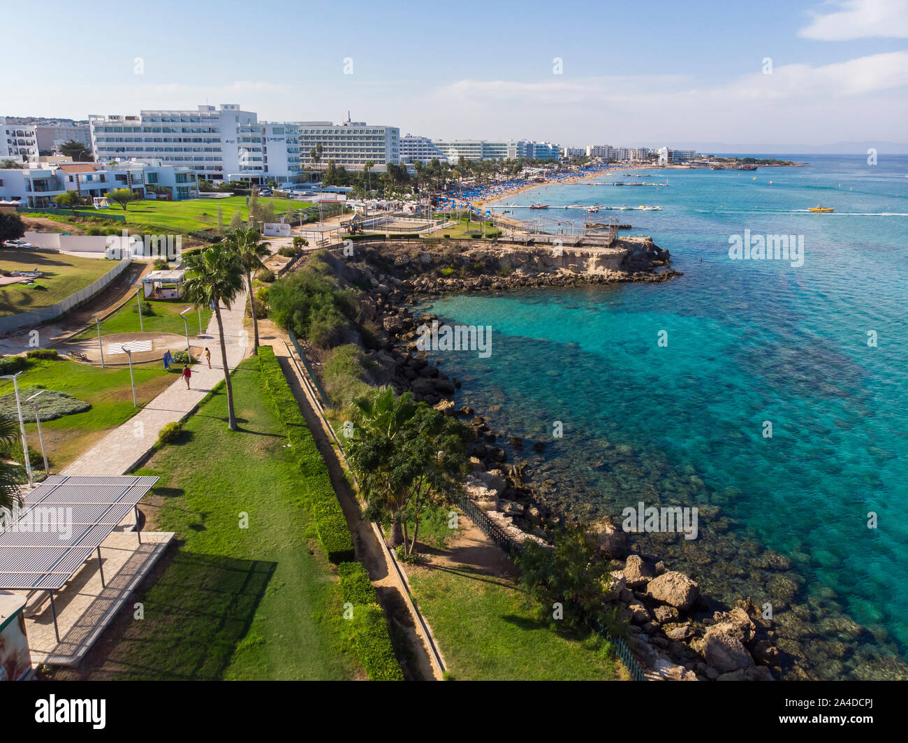Protaras, Cyprus - Oct 11. 2019. The Famous Vrissiana Beach -a ...