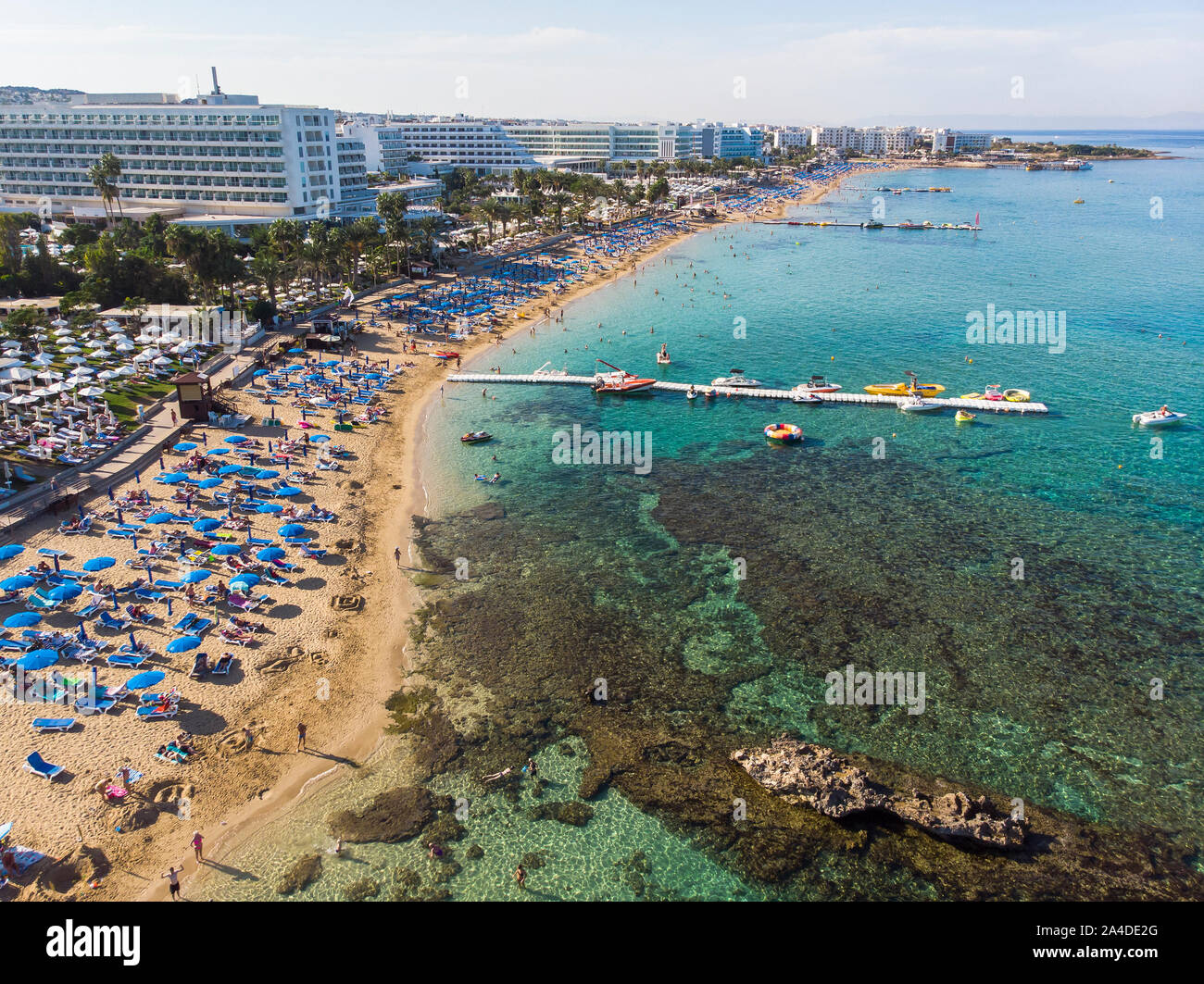 Protaras, Cyprus - Oct 11. 2019. The Famous Sunrise Beach -a beautiful ...