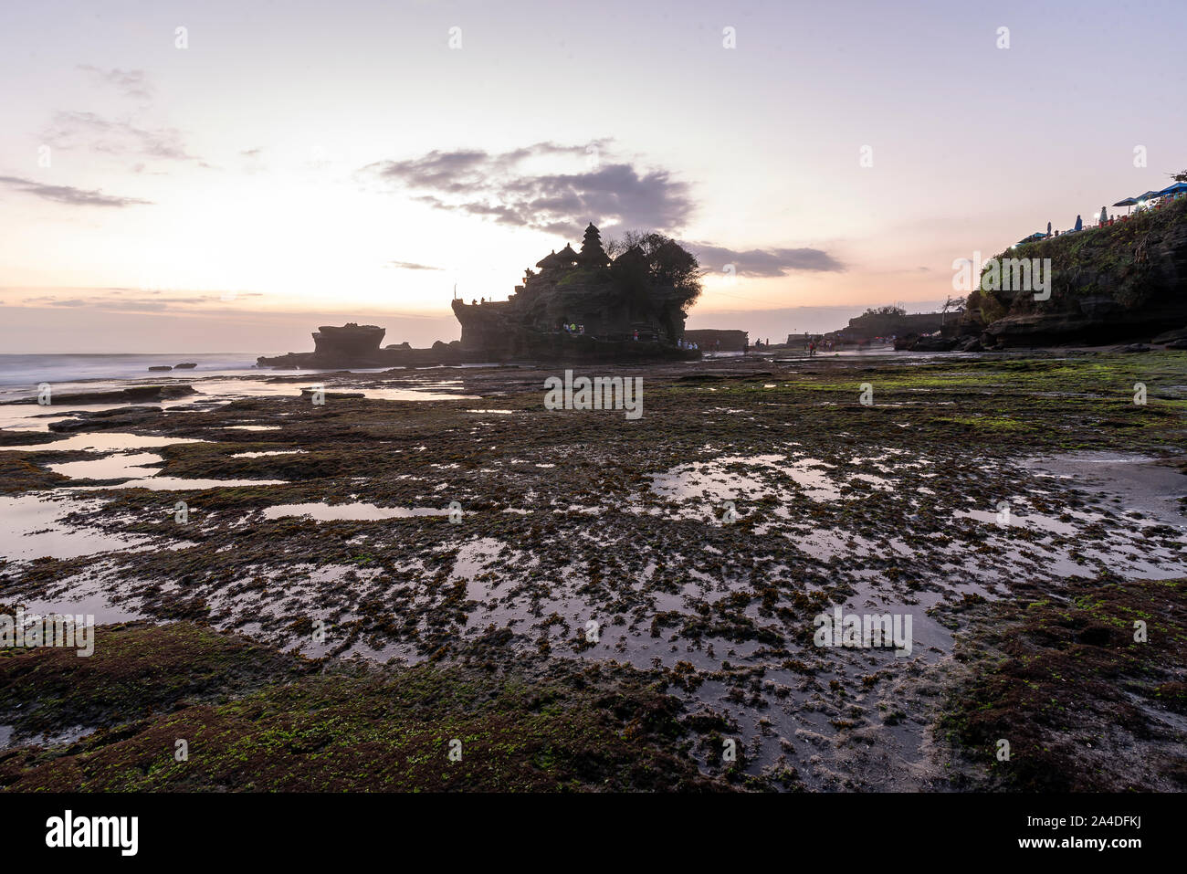 Beautiful Sunset View of Tanah Lot Temple in Bali Island Stock Photo ...