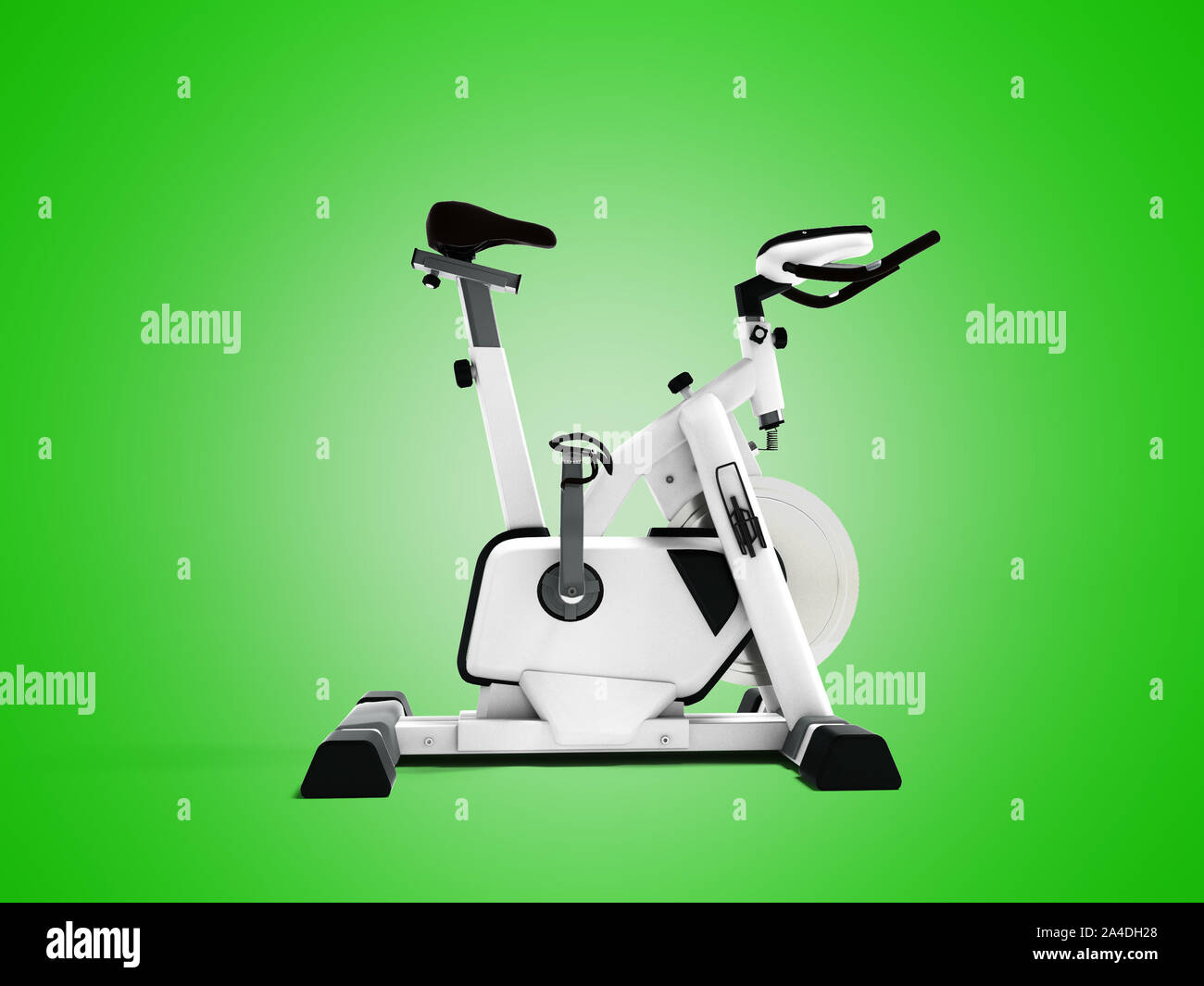 White sport bike simulator for sporty lifestyle side view 3d render on ...