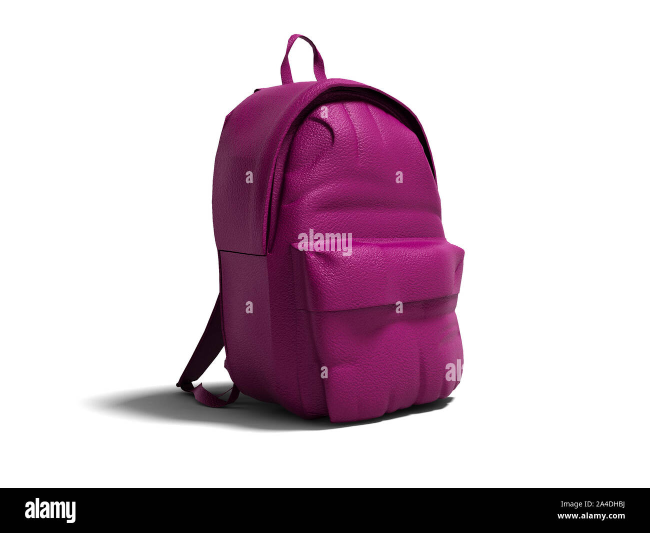 Modern raspberry leather backpack in school for children and teens left ...