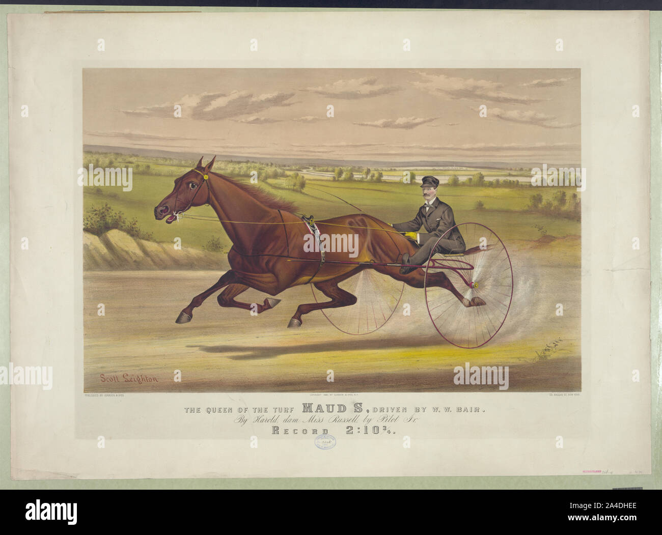 The queen of the turf Maud S. driven by W.W. Bair: by Harold, dam Miss ...