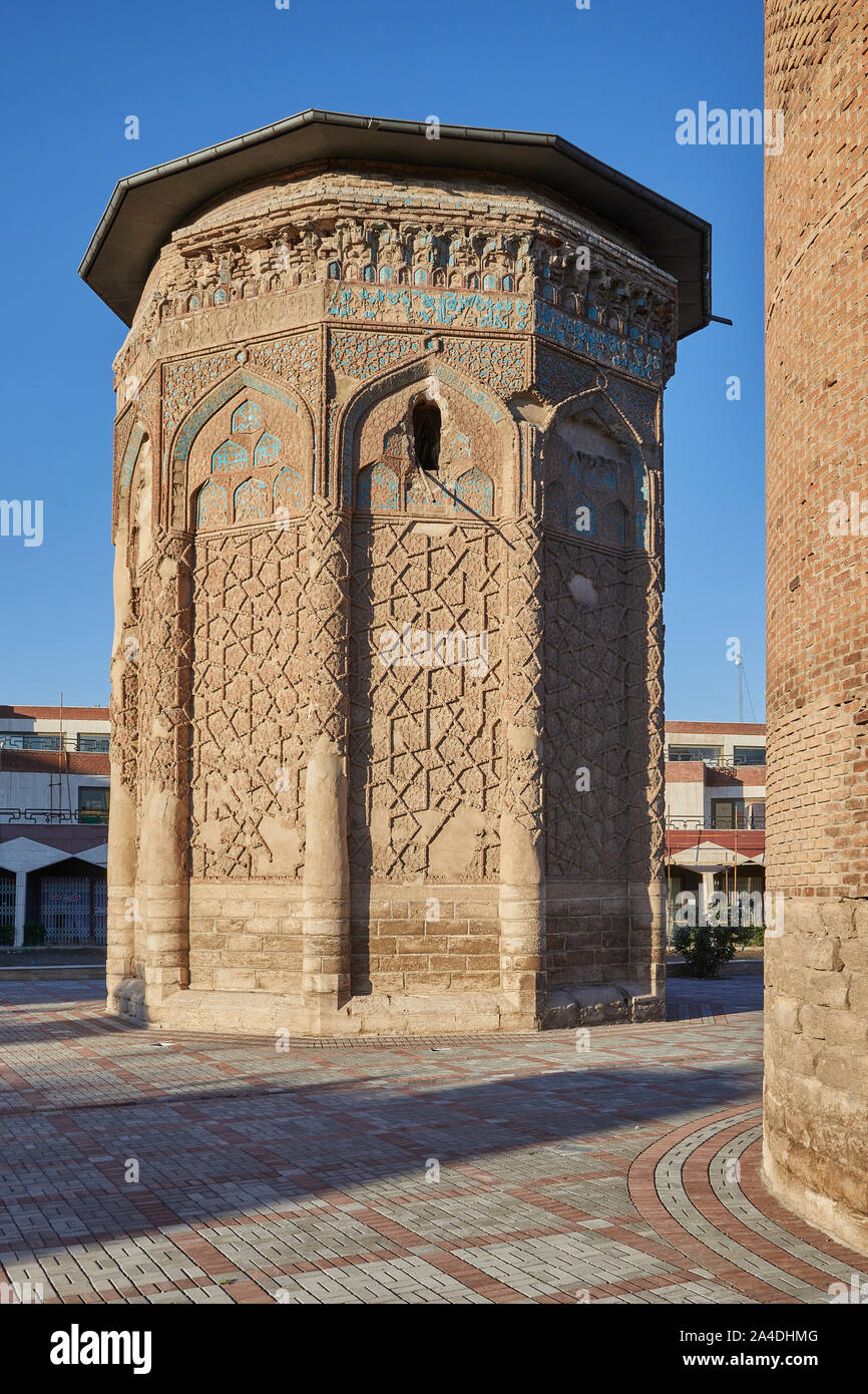 The grave tower Gonbad-e kabud (Blue Tower) in the Iranian city of ...