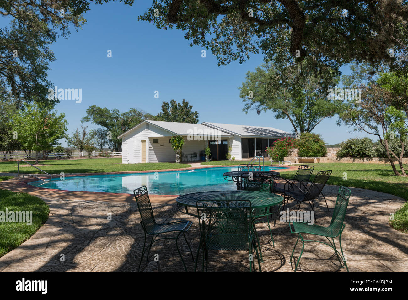 The ranch house on the LBJ Ranch near Stonewall, Texas, where President ...