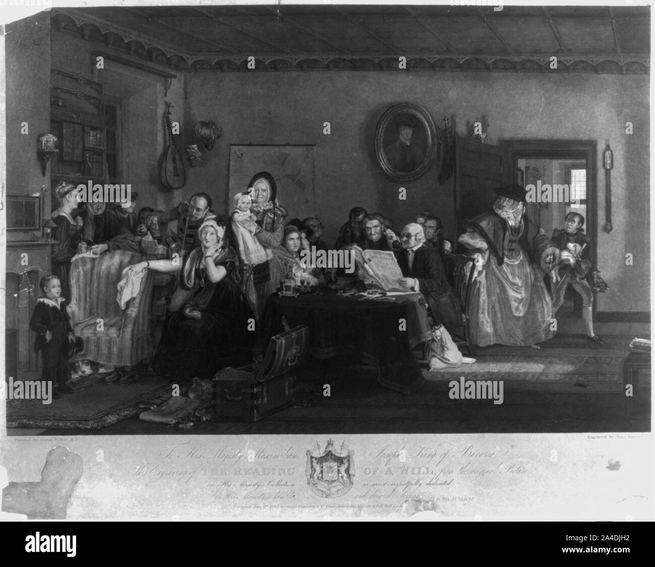 The reading of a will Stock Photo - Alamy