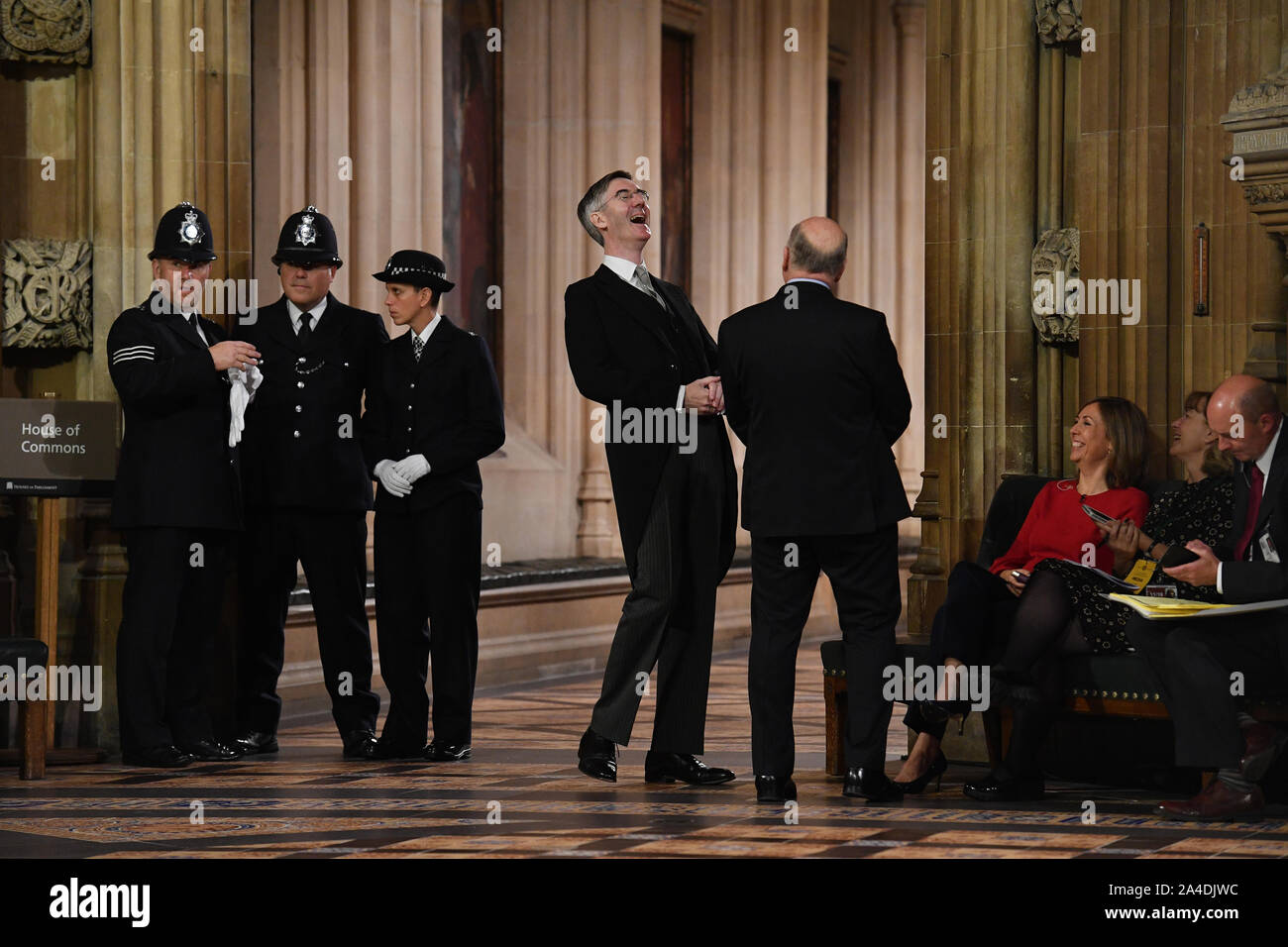 Leader of the House of Commons Jacob Rees-Mogg (centre) in the Central ...