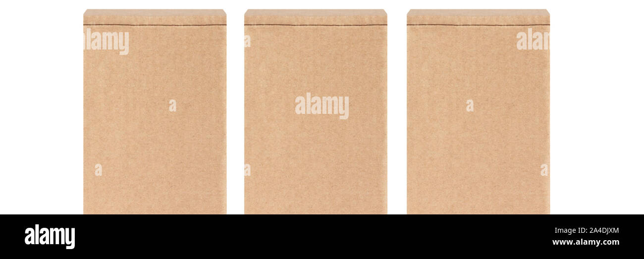 Cardboard boxes arranged in a row. Isolated on a white background Stock ...