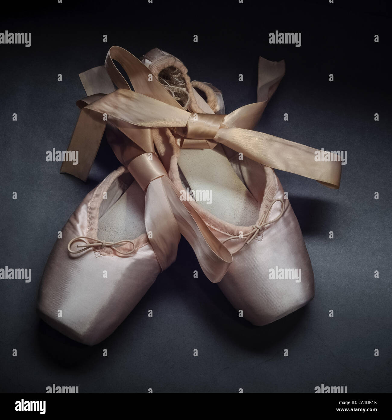 Pointe shoes ballet dance shoes with a bow of ribbons beautifully ...