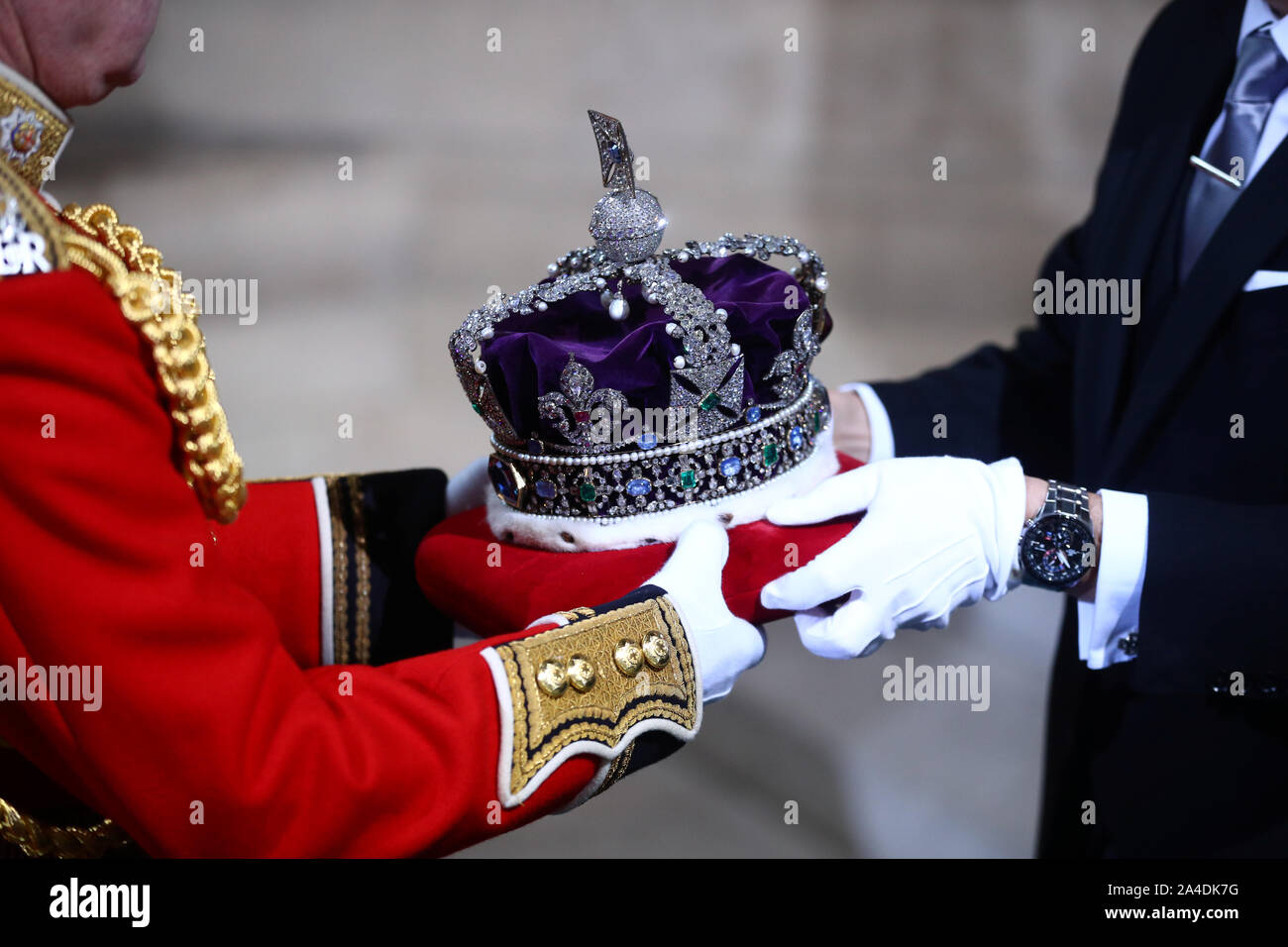 The imperial state crown carried through sovereigns entrance palace ...