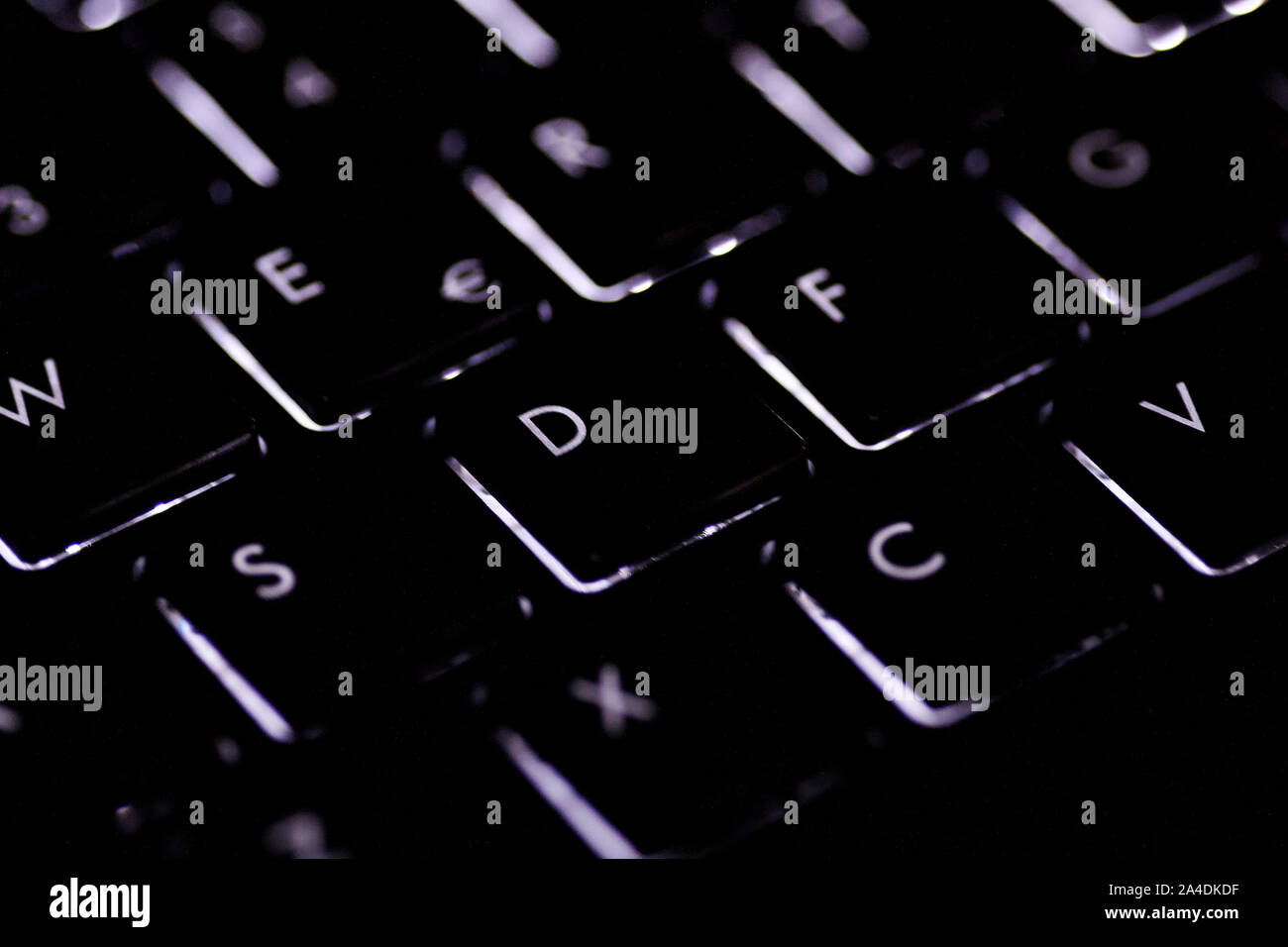 Backlit keyboard detail Stock Photo - Alamy