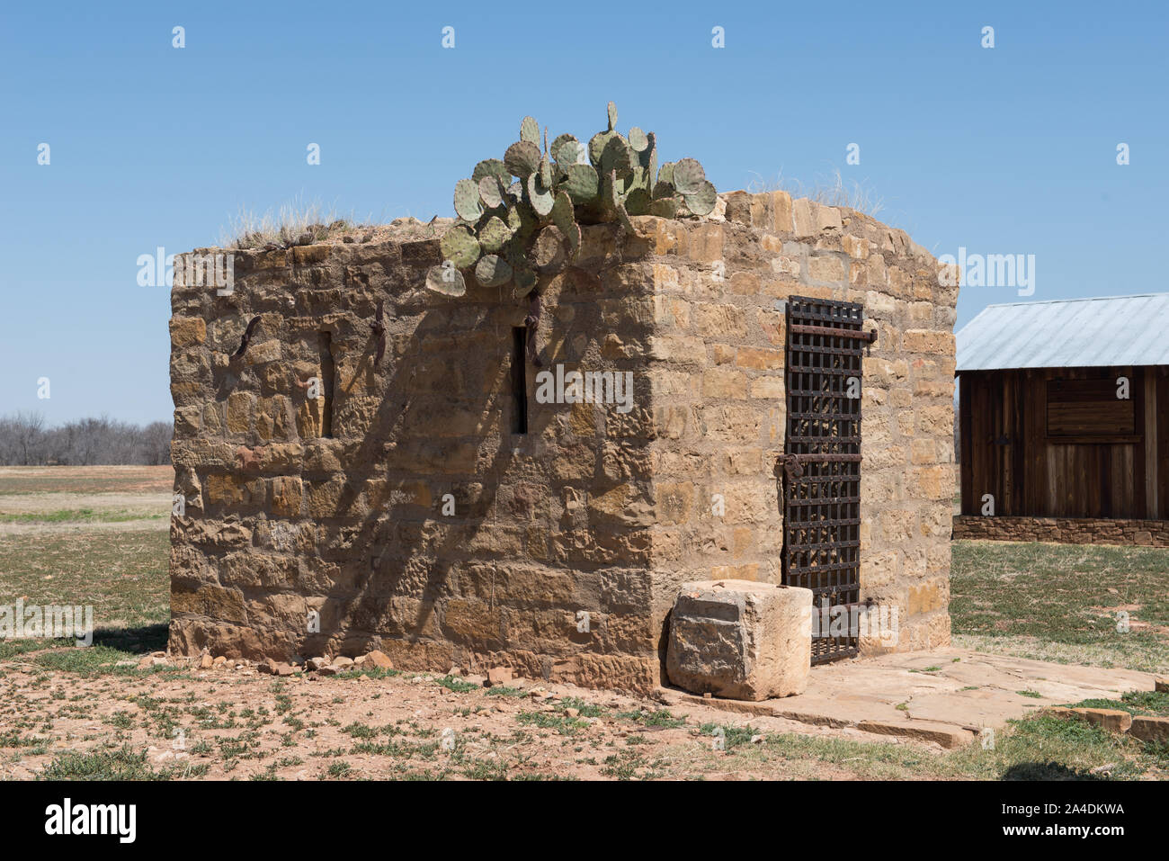 The restored civil jail at the Fort Griffin townsite, near the U.S ...