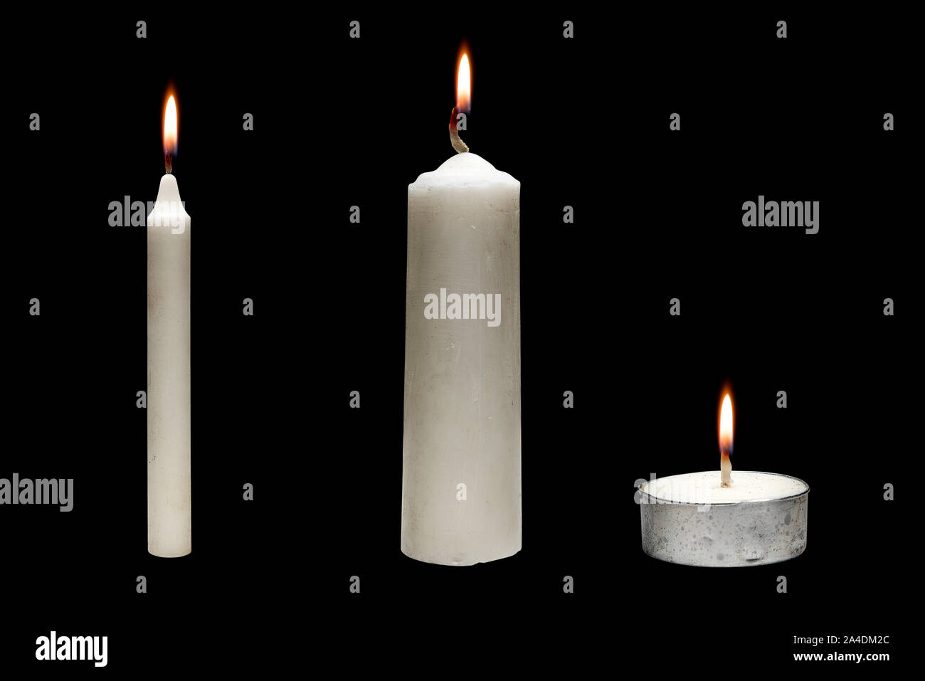 The row of candle variation for Halloween over black background Stock ...
